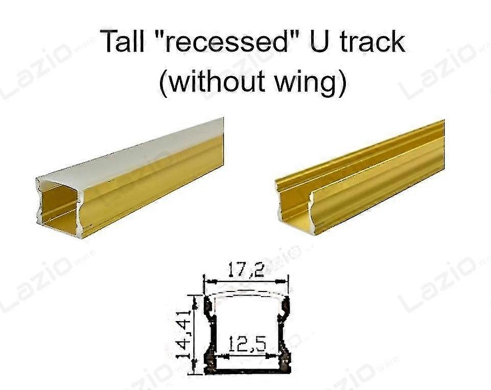 Gold Led Strip Light Aluminium U Channel / Profile Track Rail Casing ...