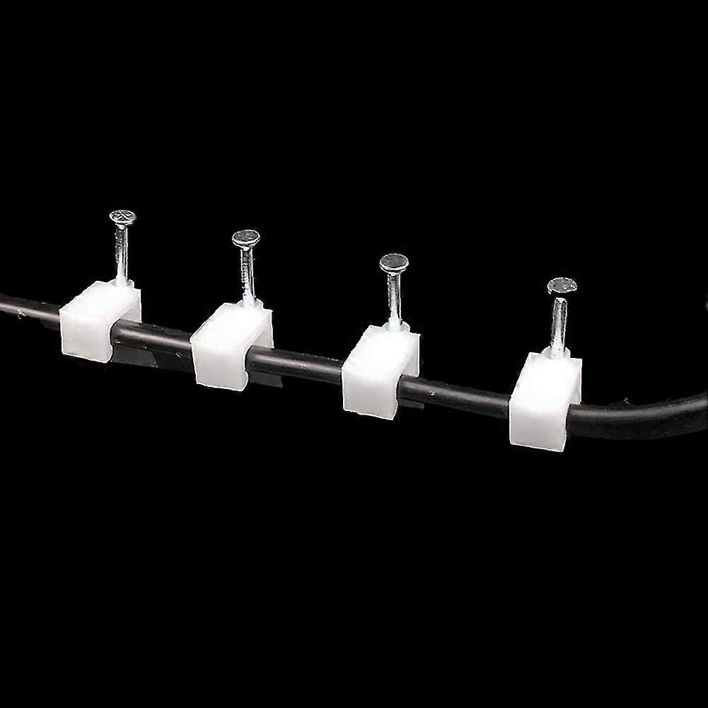 200 PCS 8mm Flat Ethernet Cable Wire Clips Single Coaxial Cable Clamps ...