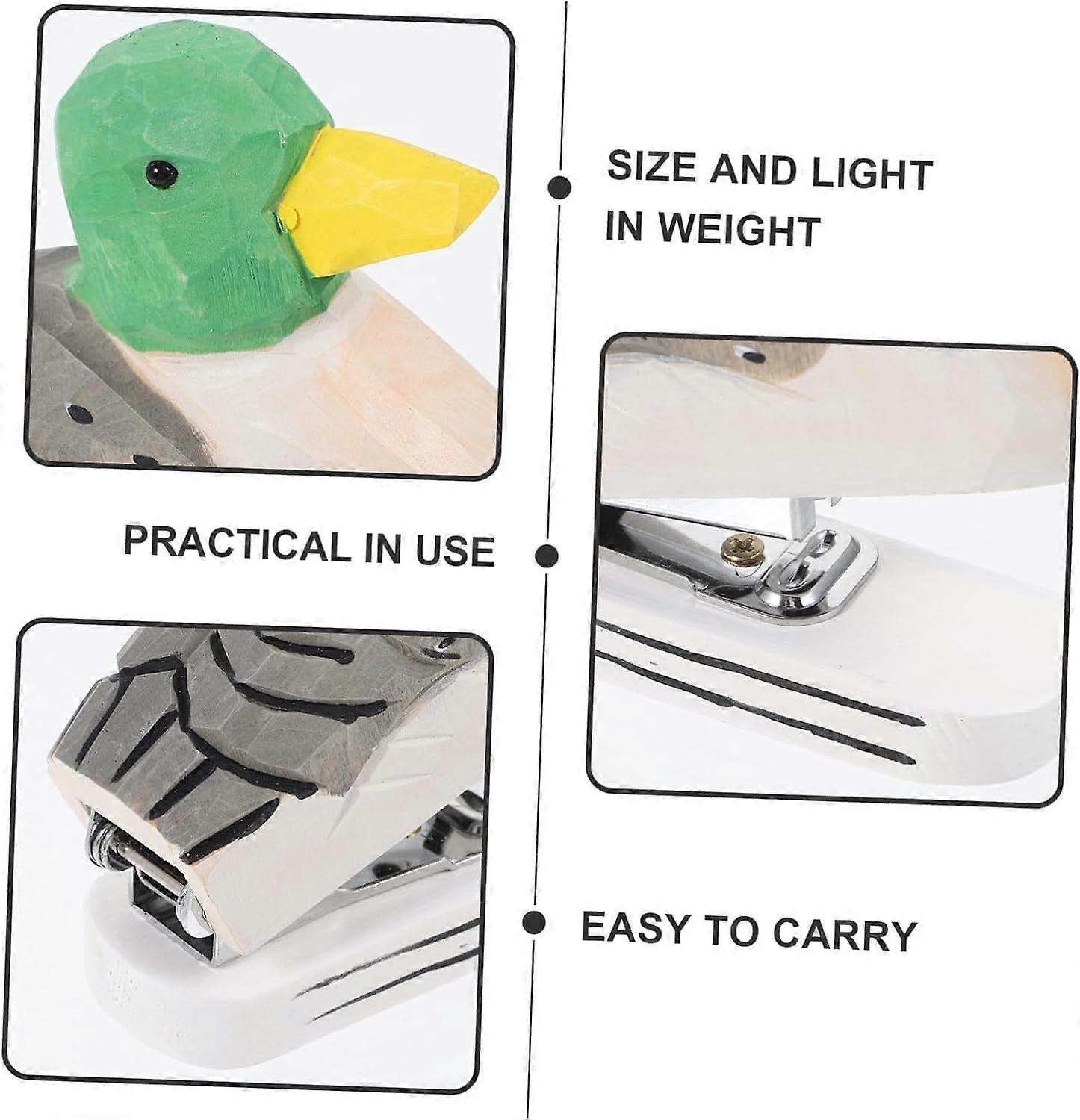 Mini Desktop Stapler Funny Stationery Carved Wooden Stapler Paper ...