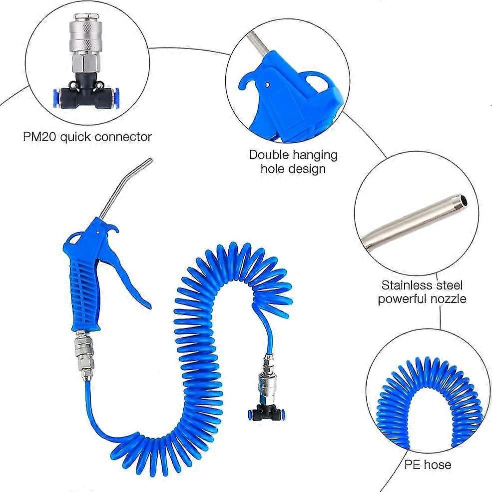 Heavy Duty Duster Blow Gun, Air Blow Gun With 5 Metre Recoil Hose Heavy ...