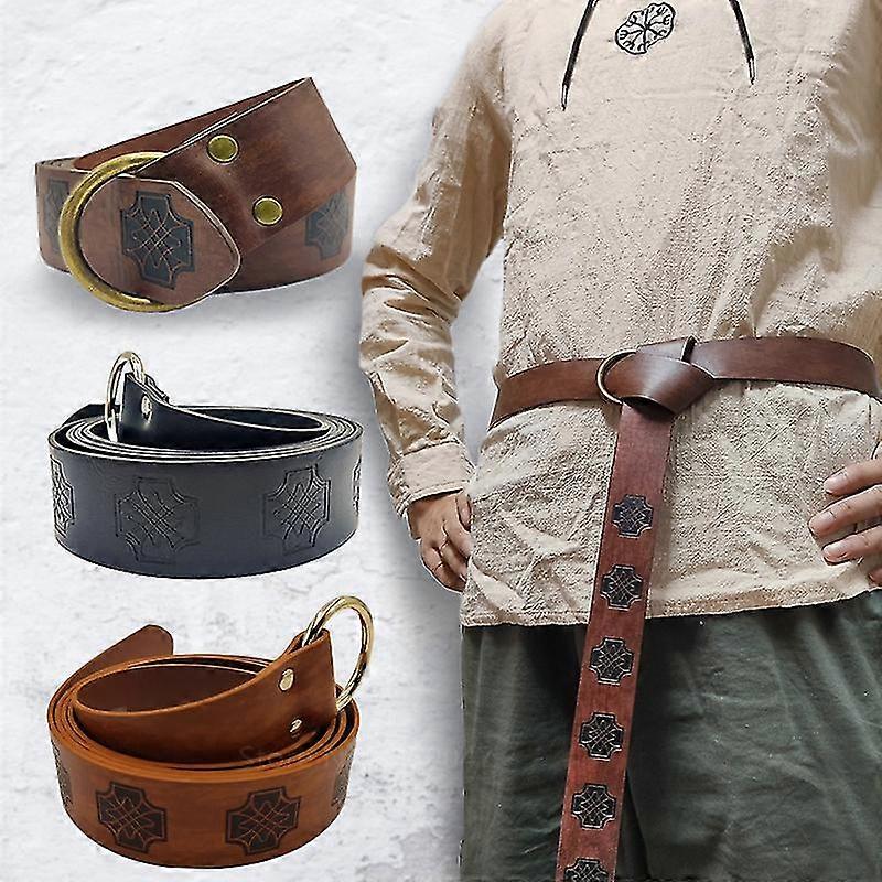 Medieval Belt for Men, PU Leather Embossed Retro Style Knight Belt ...