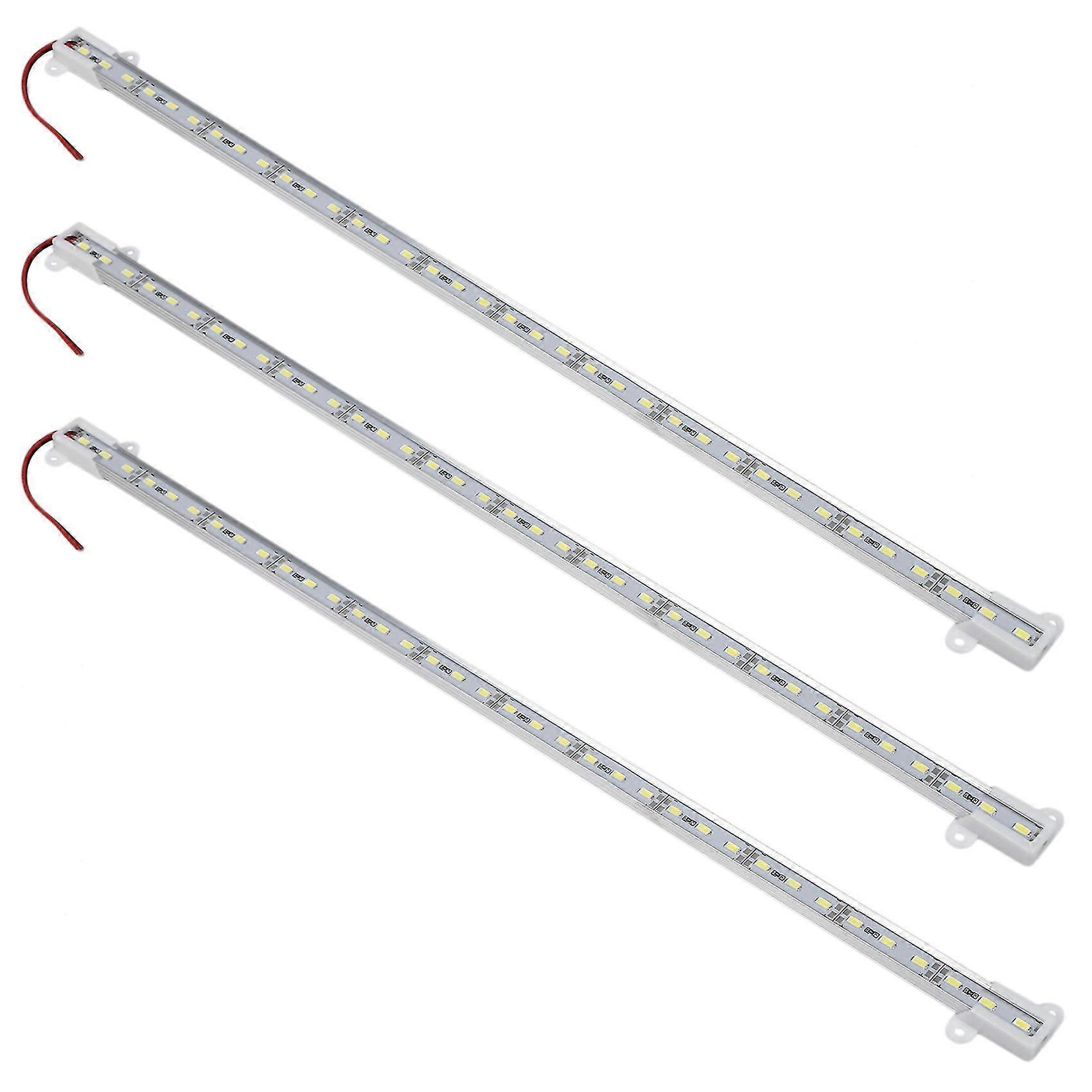 3x 50cm 12v 36 Led 5050 Smd Hard Strip Bar Light Aluminum Rigid White ...