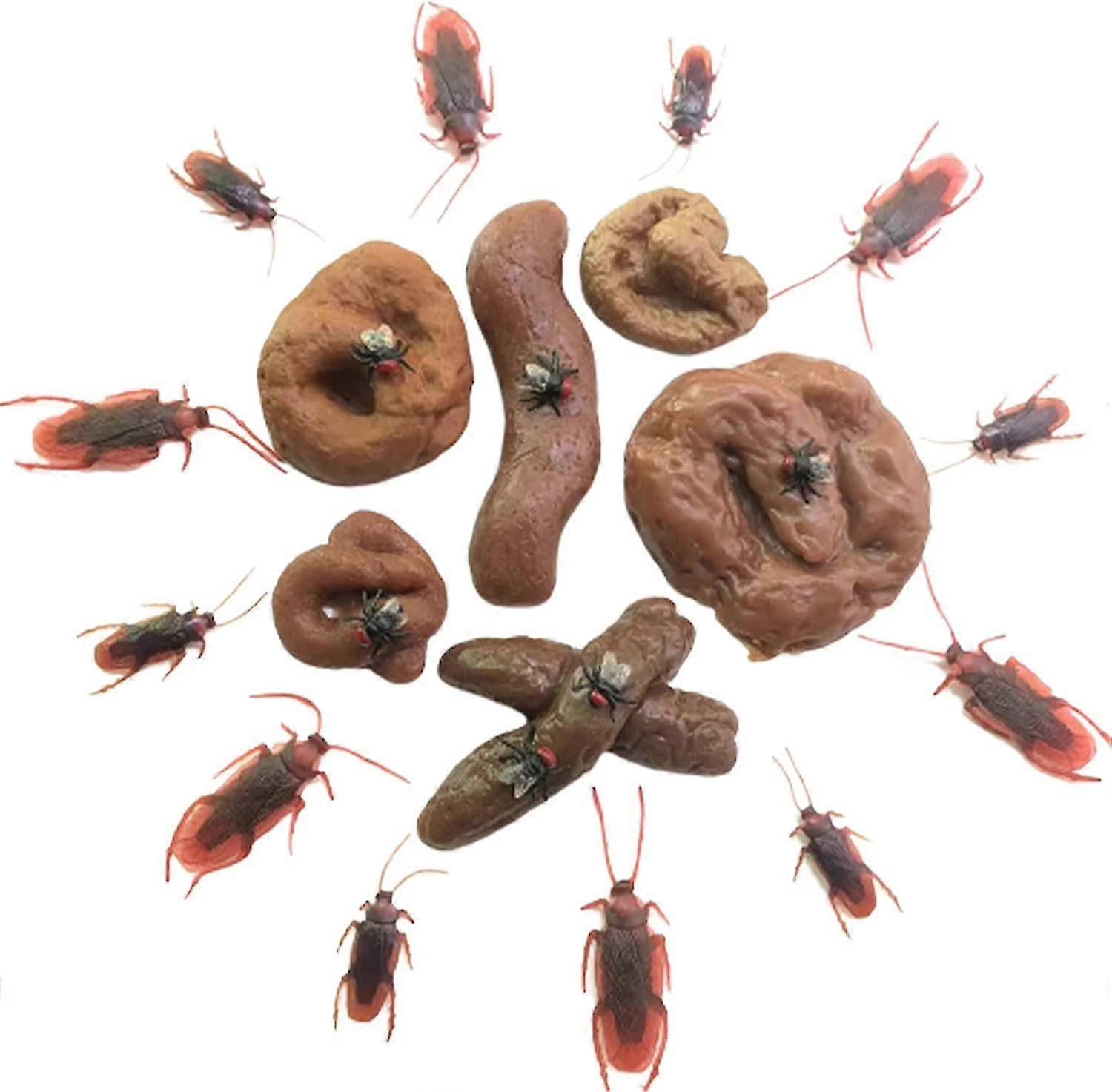 24 Pcs Fake Poop Fake Dog Poop Toys And Prank Fake Roaches Model ...