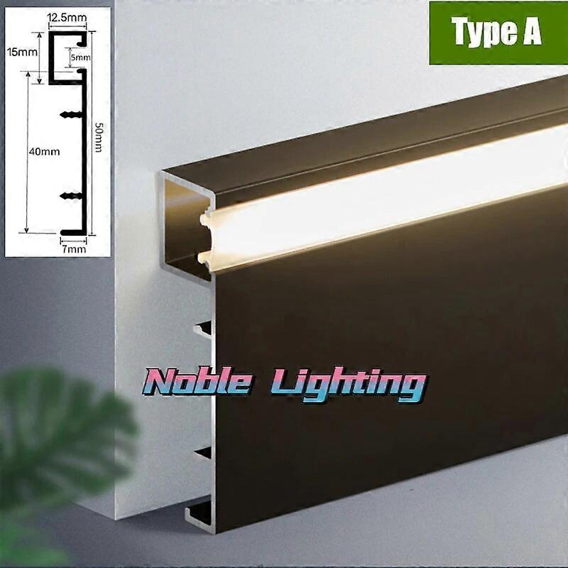 0.5m/1m Corner Ultra-thin Skirting Baseboard LED Aluminum Profile Strip ...