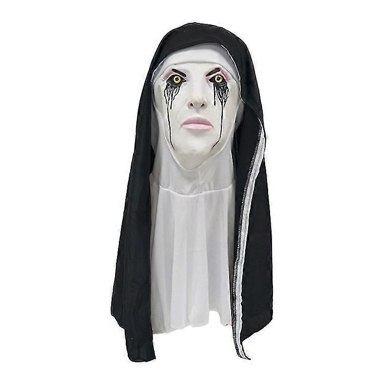 Nun Scary Latex Mask, Halloween Party Scary Full Head Costume Mask (nun ...