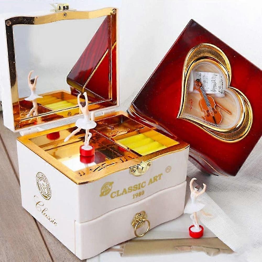 Musical Jewelry Box with Rotating Ballerina Dancer and Pull-out Drawer ...