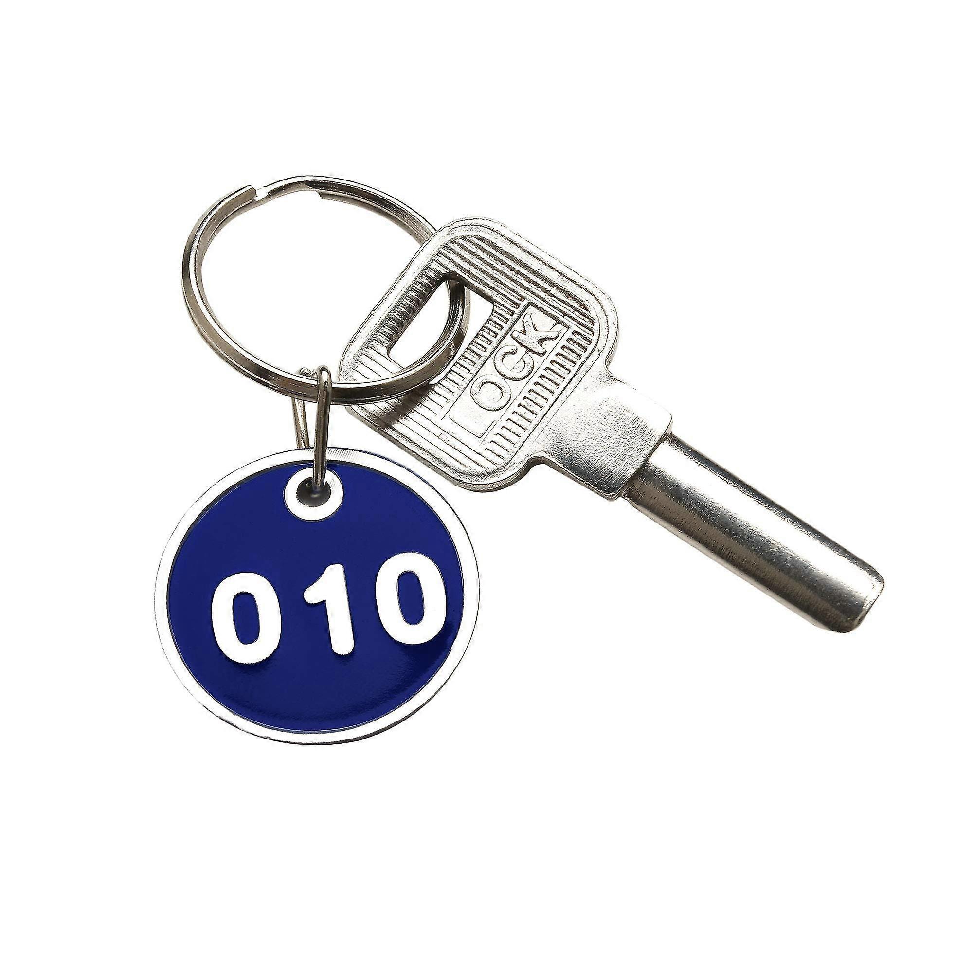Engraved Number Key Chain Tags - 1-100 Numbers - Aluminum Key Rings for ...