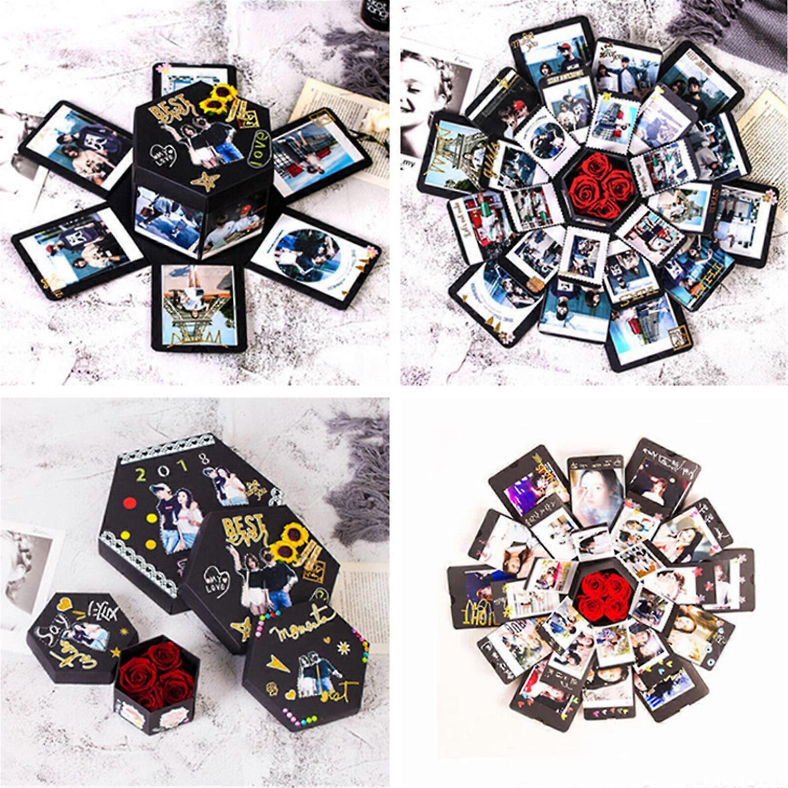 Explosion Box, DIY Explosion Gift Box Zmontowany ręcznie robiony duży pudełko na zdjęcia na ...