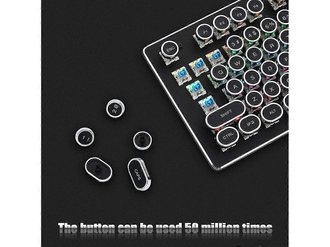 USB LED Backlit Retro Typewriter Mechanical Keyboard -Blue Switch ...