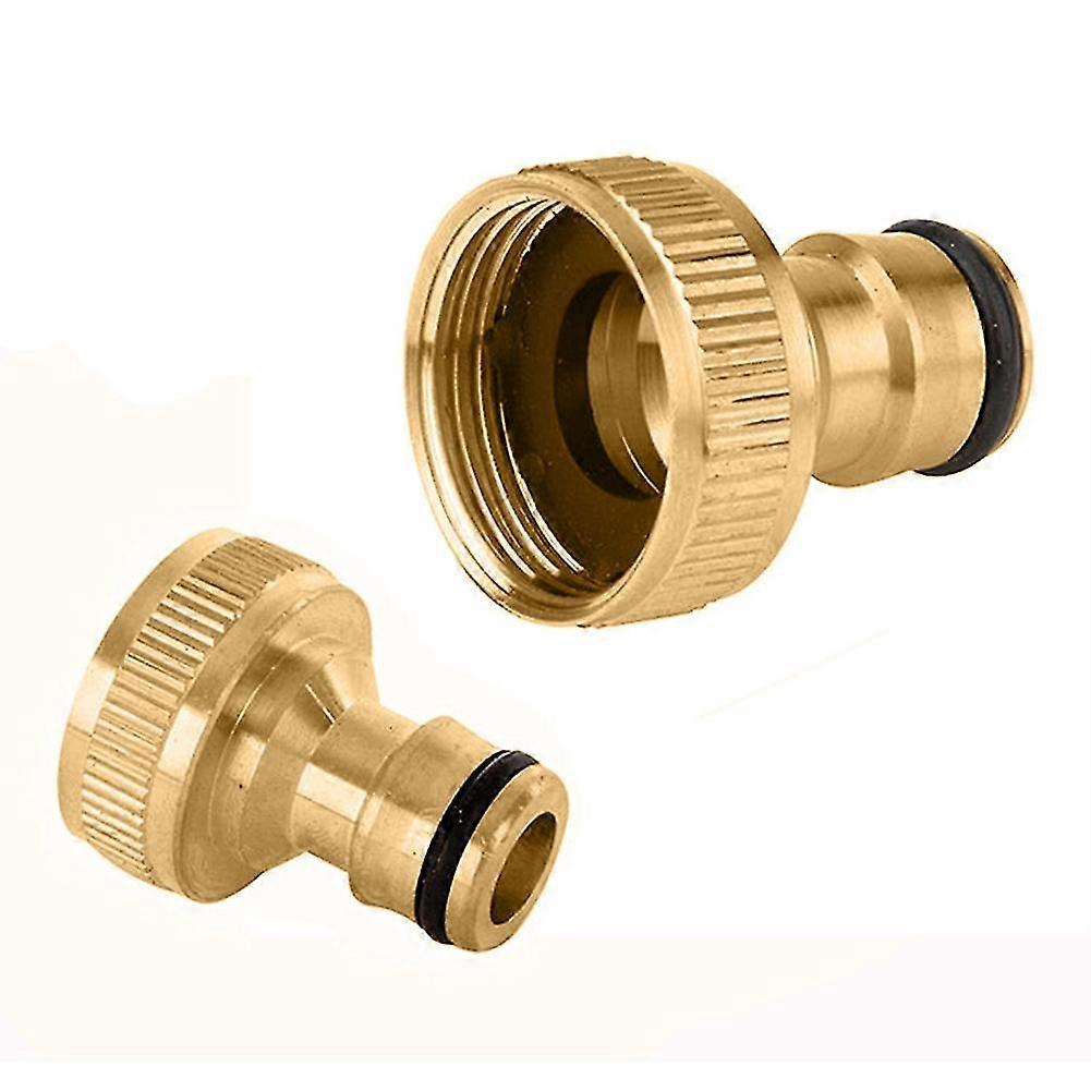 3/4 Inch Threaded Brass Tap Adaptor Garden Water Hose Quick Pipe ...