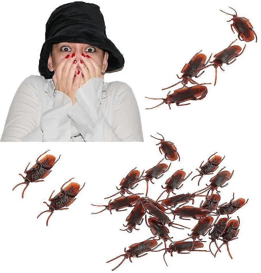 100pcs Prank Fake Roaches,novelty Plastic Cockroach,favorite Trick Joke ...