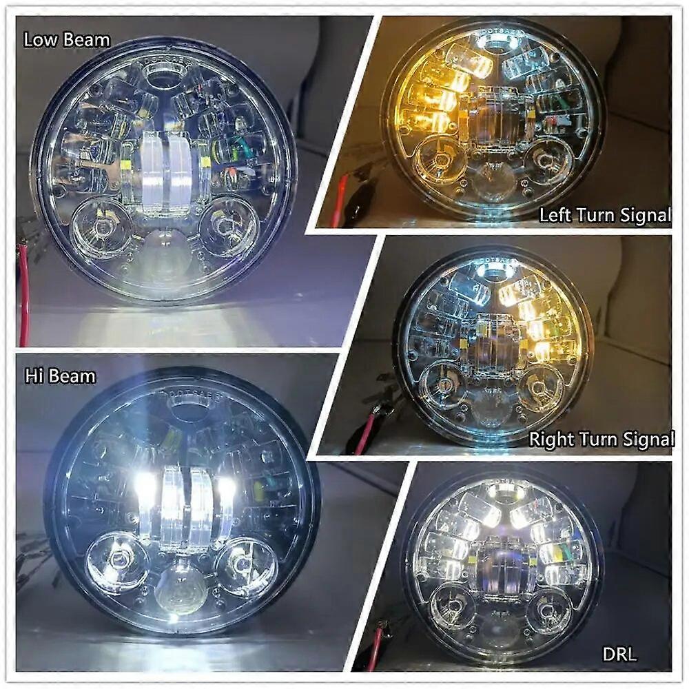 DOT 5 3/4" 5.75 LED Headlight For Indian Scout Motorcycle Bobber Cafe ...