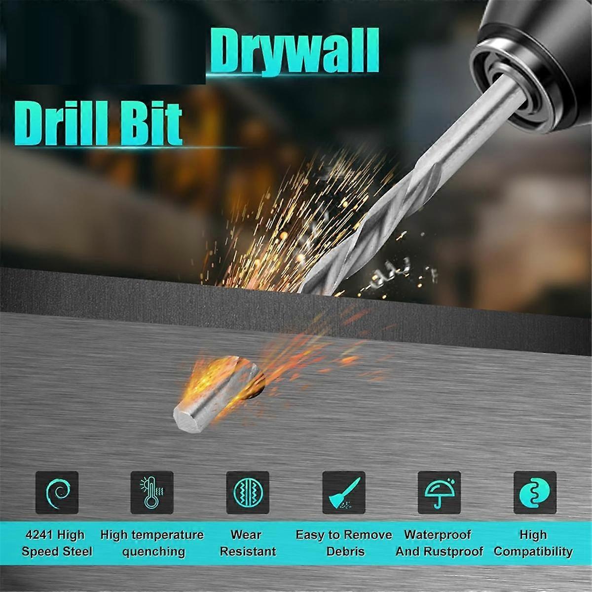 50 Pieces Drywall Drill Bits, 1/8 Inch, for Wood and Plastic, Drywall ...