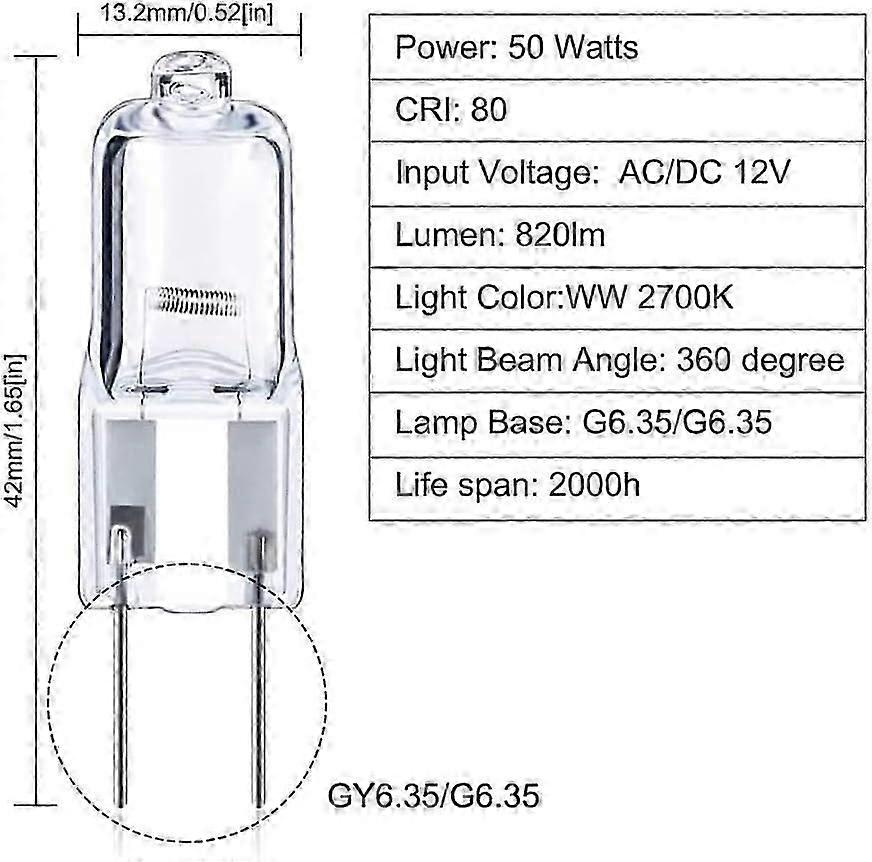 10Pcs G4 Halogen Bulb 35W 12V Dimmable Capsule Bulb GY6.35 Landscape ...