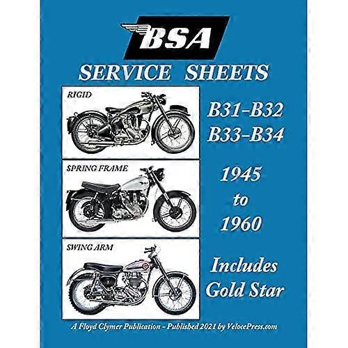 BSA B31 - B32 - B33 - B34 'Service Sheets' 1945-1960 for All Pre-Unit ...
