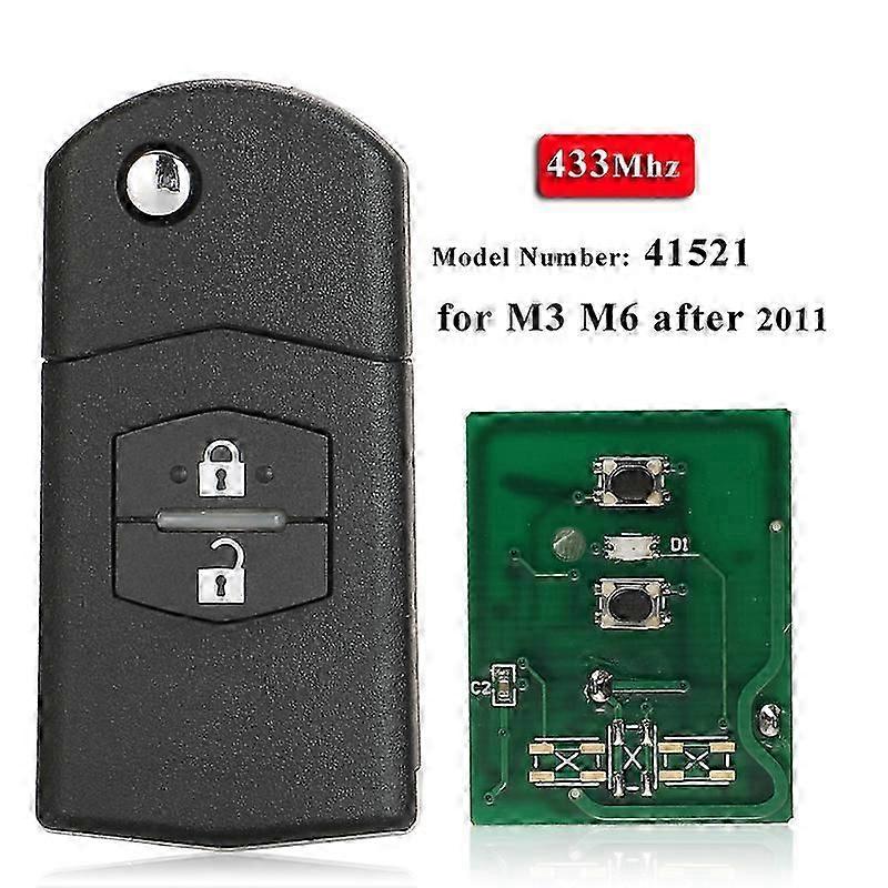 2 Button Remote Fob Flip Car Key 315mhz /433mhz 4d63 For Mazda 3 M3 ...