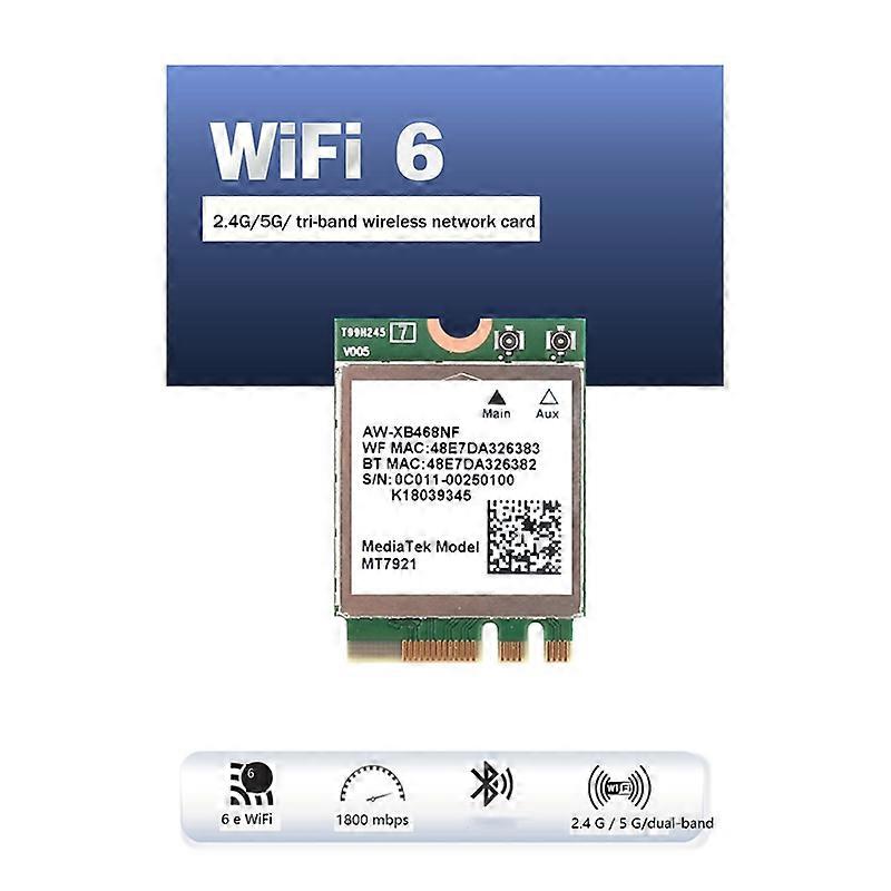 MT7921 WIFI6 2.4G 5G Gigabit Network Card M2 5.2 BT Network Card | Fruugo UK