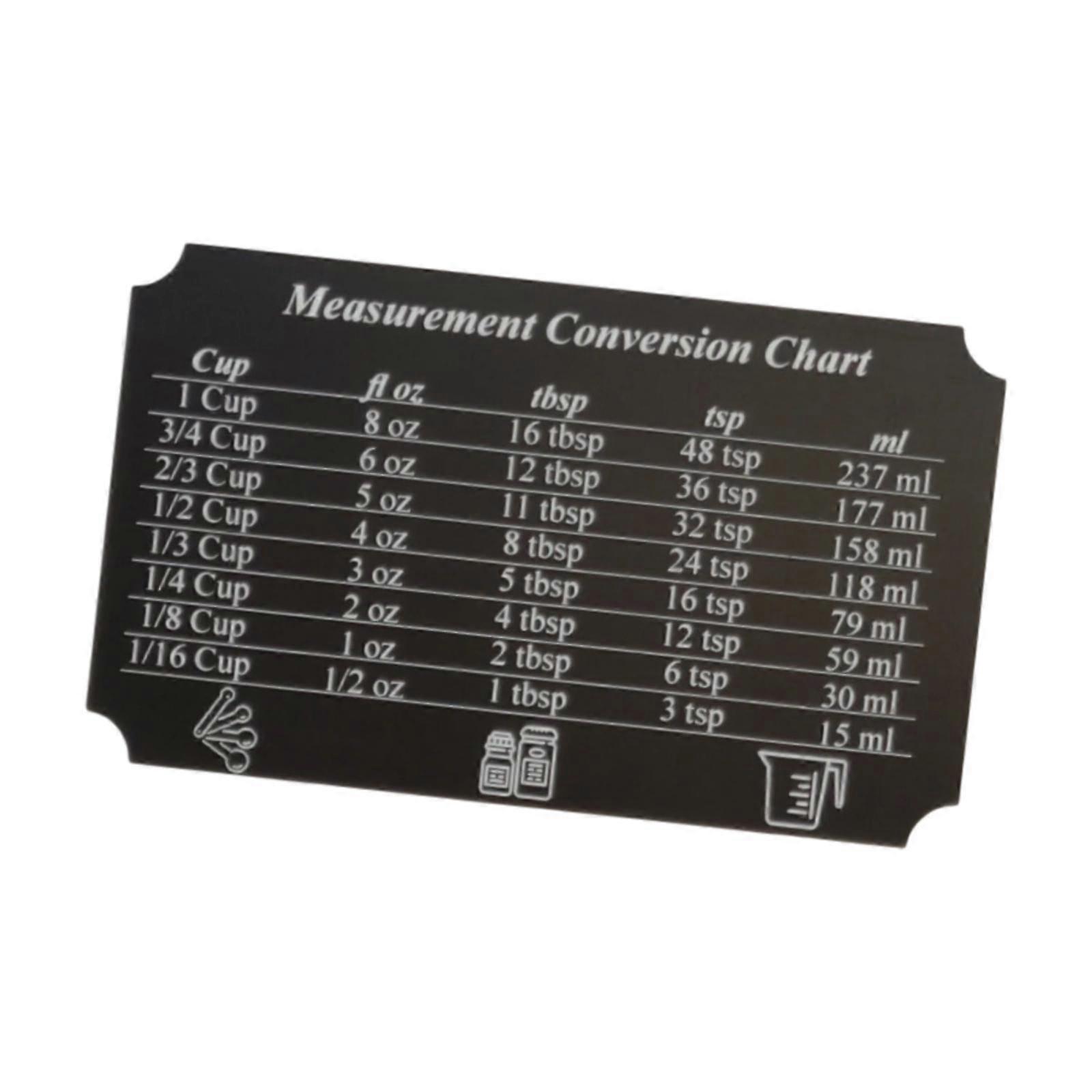 Kitchen Conversion Chart Baking Chart Tablespoons Measurement Cheat ...