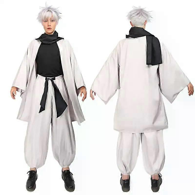 DAZCOS Satoru Cosplay Haori Kimono Jacket Men with Scarf Satoru Costume ...