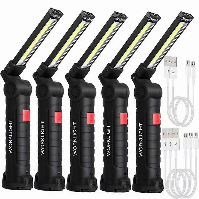 New Portable COB LED Flashlight USB Rechargeable Work Light Magnetic ...