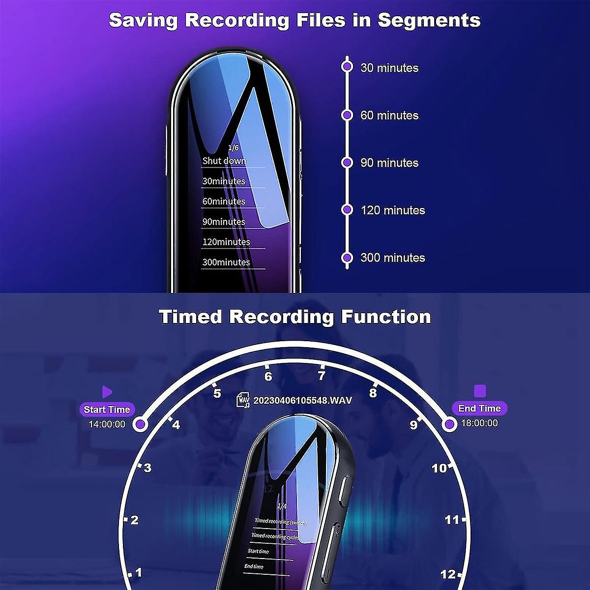 64gb Digital Voice Recorder With Playback, Digital Recorder For ...