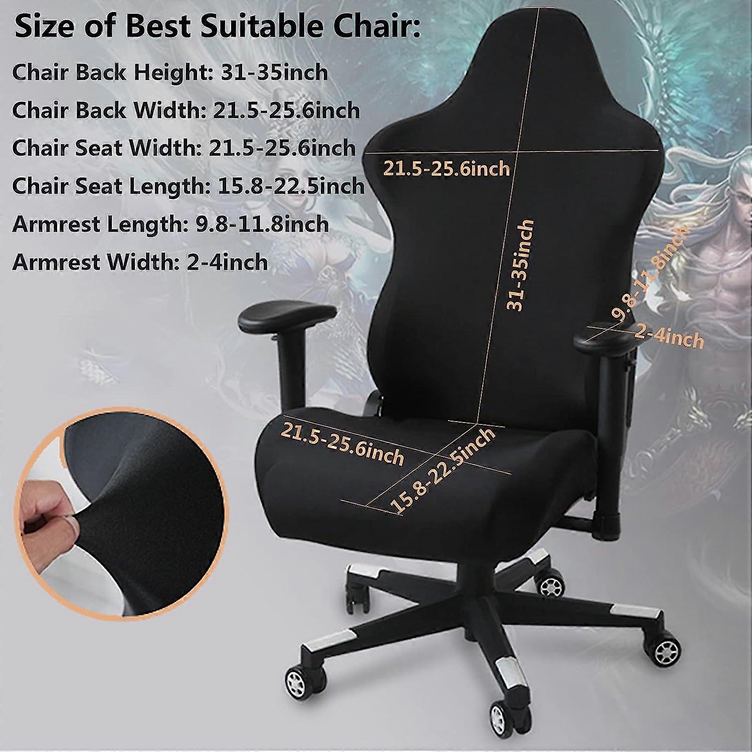 Set of 4 Gaming Chair Covers with Armrests/Chair Back/Office Chair ...