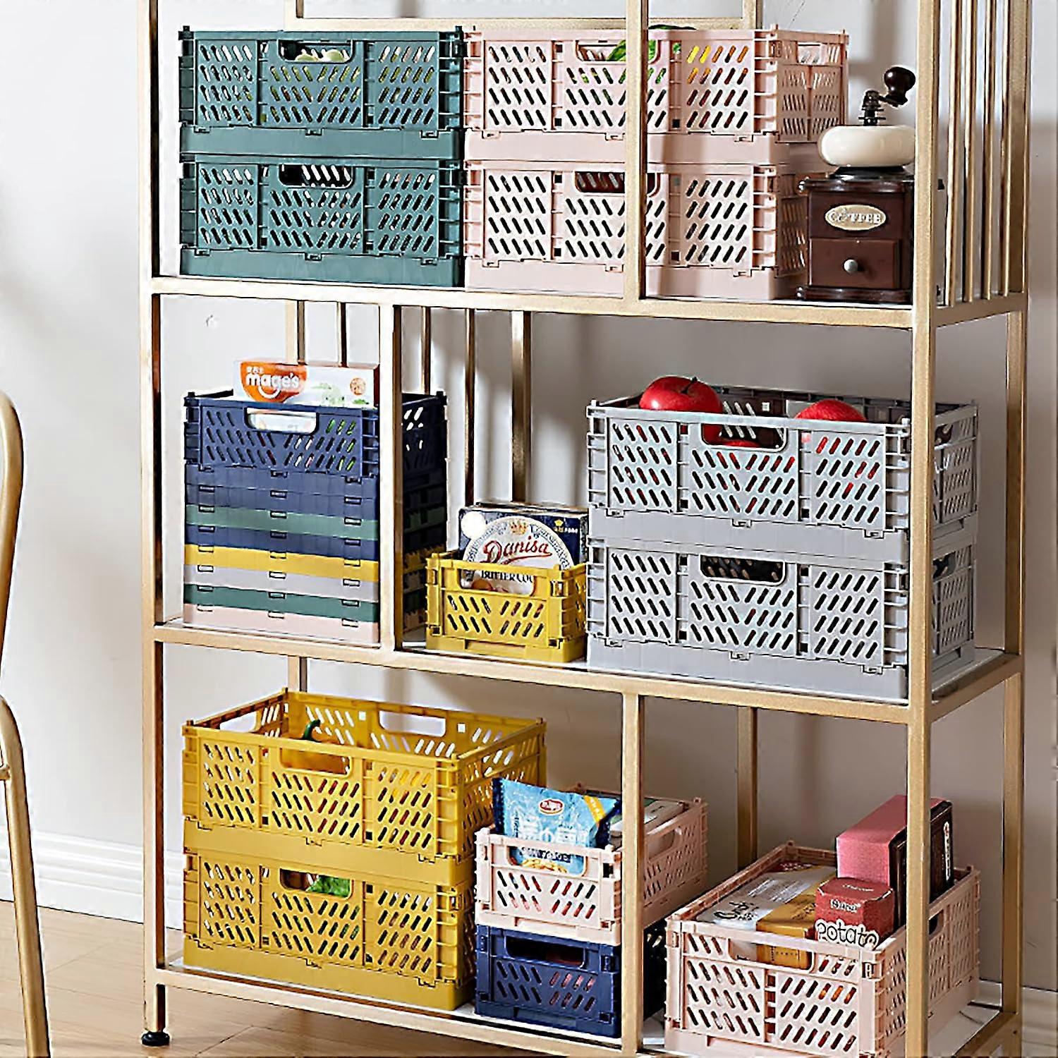 2 Pcs Collapsible Storage Boxes Mini Storage Crates Stackable Storage ...