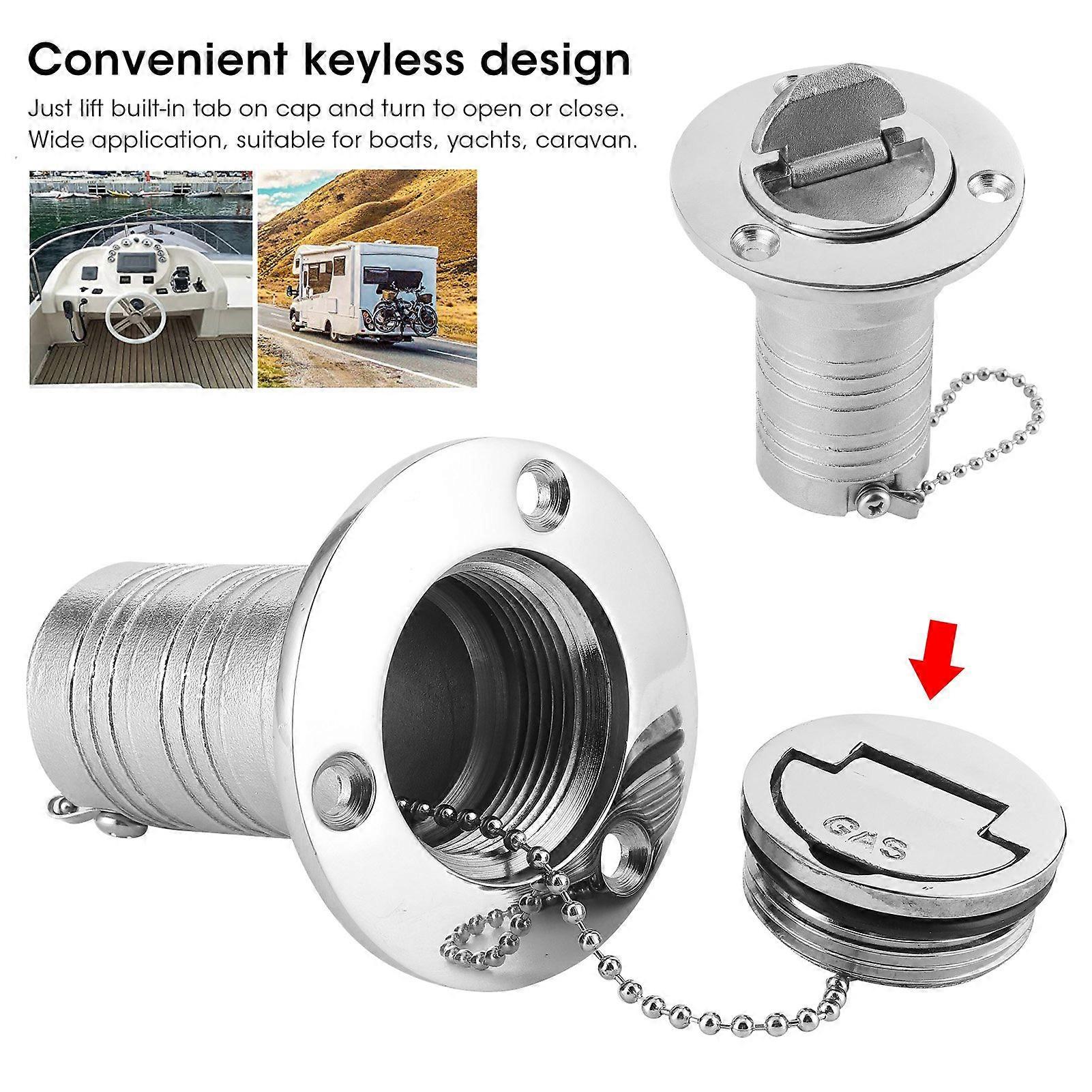Marine Fuel Deck Fill Filler W/ Keyless Lid 316 Stainless Steel ...