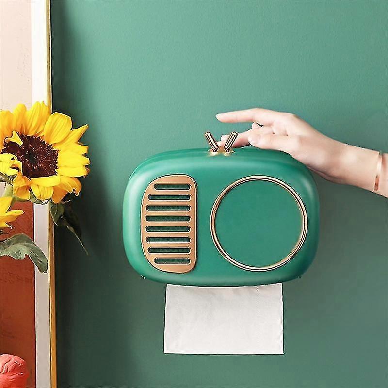 Retro Radio Model Toilet Paper Holder Tissue Box Waterproof Tray Tube ...