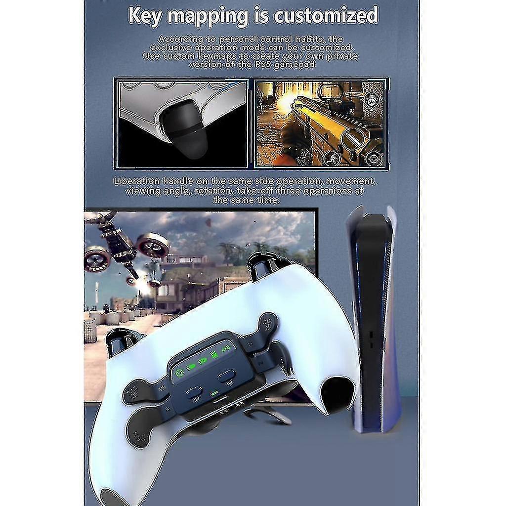 For Ps5 Controller Remappable Kit Back Shell And 4 Back Buttons Rise ...