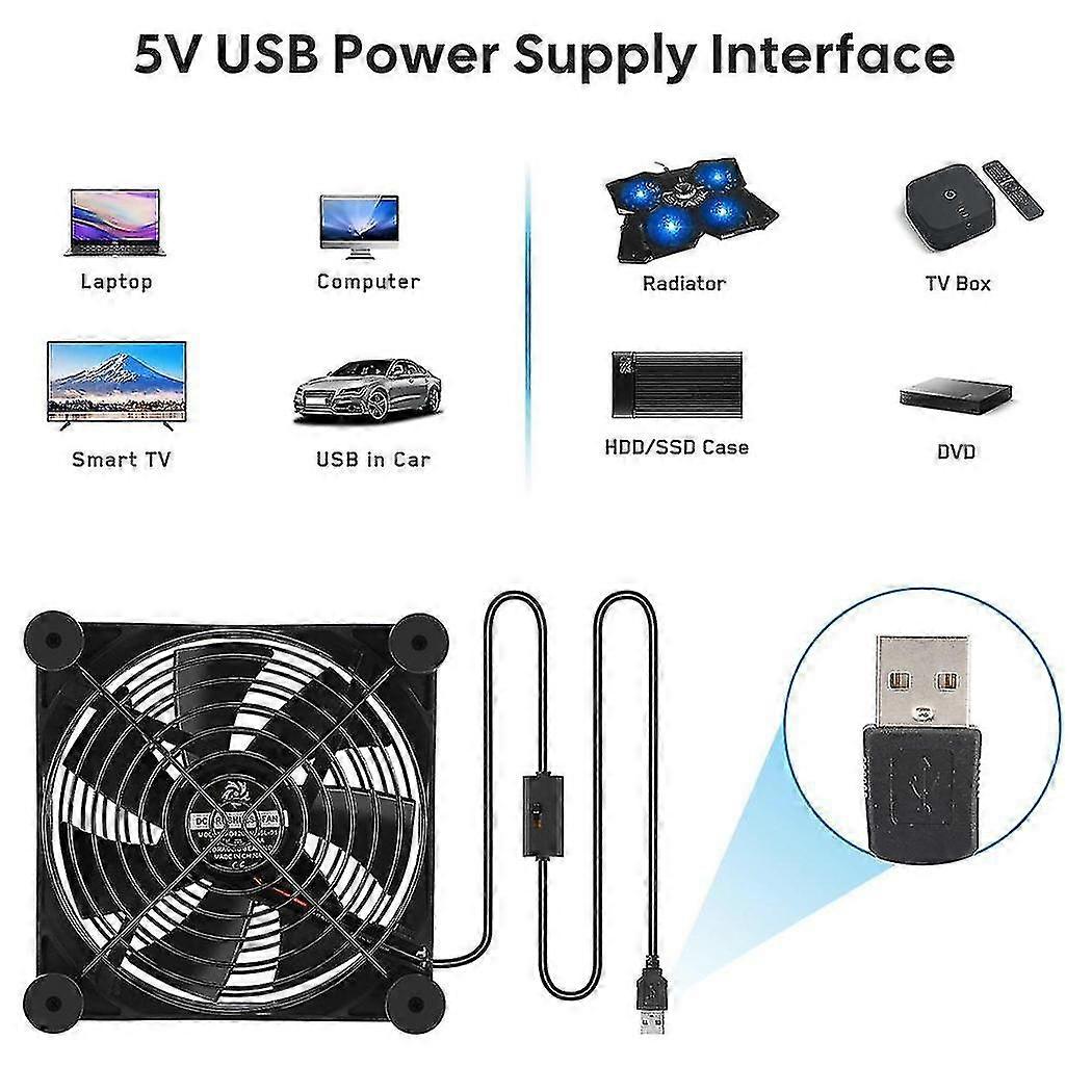 Router Fan Diy Pc Cooler Tv Box Cooling Silent Quiet Dc 5v Usb Power ...