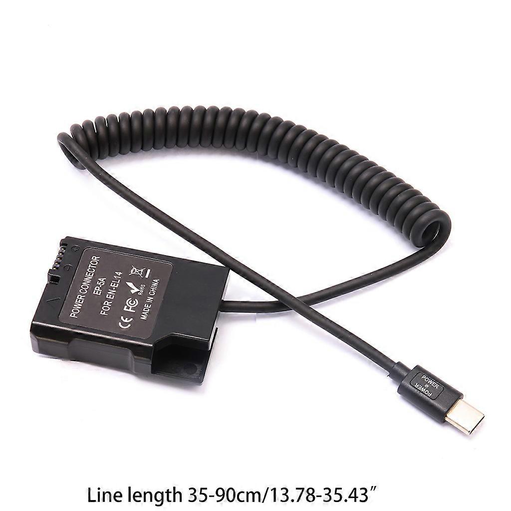 EN-EL14 Dummy Battery USB-C Coupler Adapter Dummy Battery Coupler with ...
