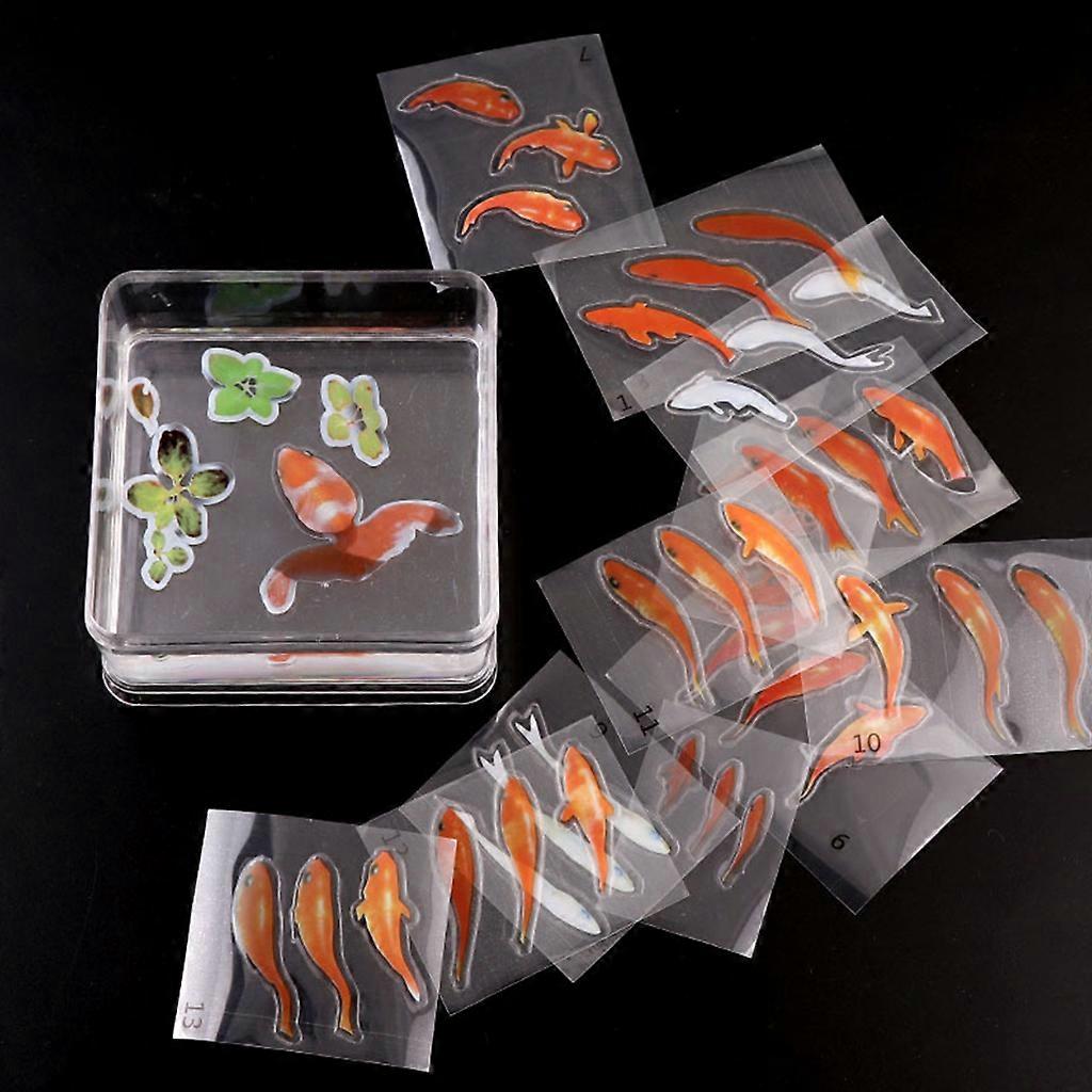 12x 3D Goldfish Stickers Small Fish DIY Crystal Epoxy Resin Filling ...
