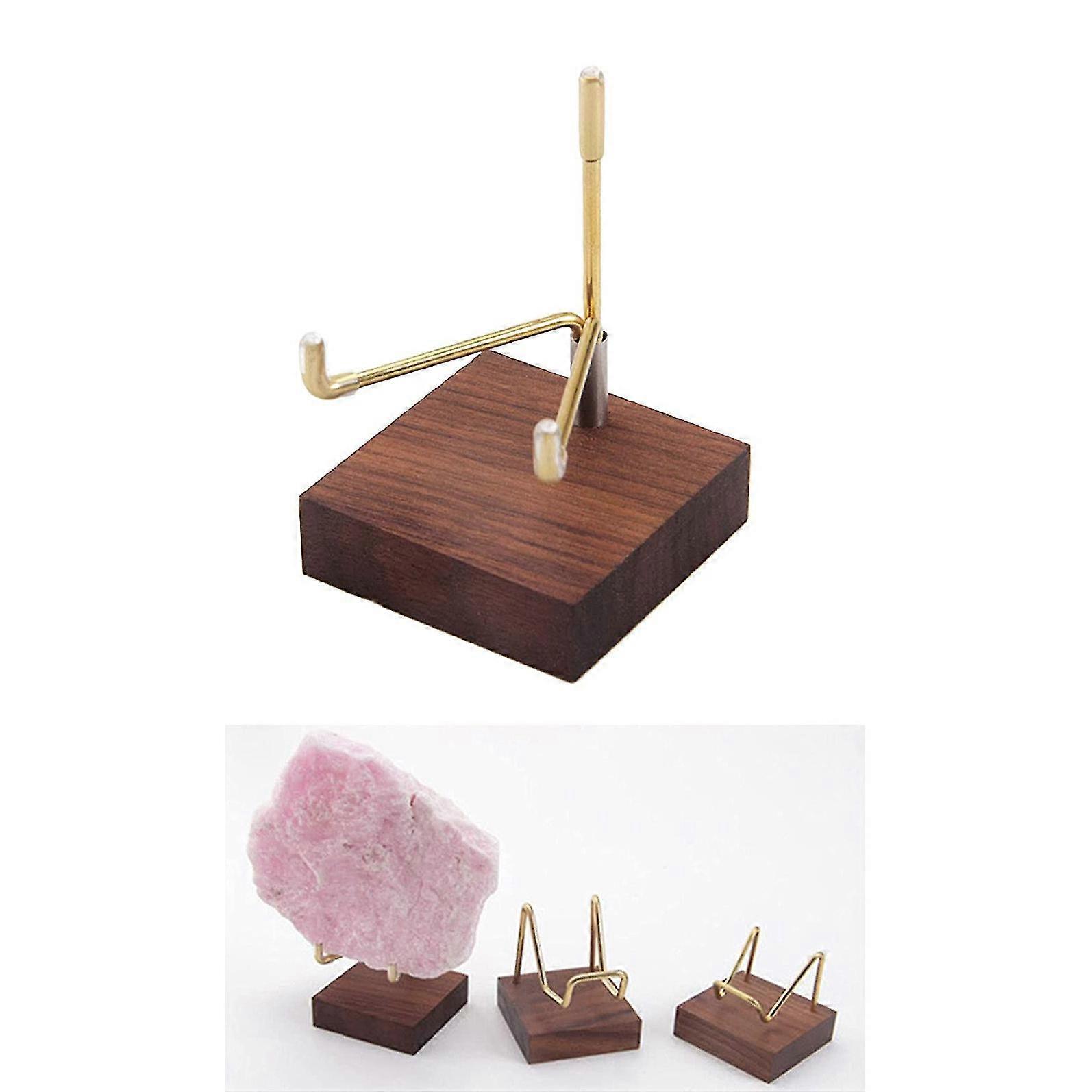 2 Pcs Walnut Display Stand Trident Display Holder For Fossil Coral ...