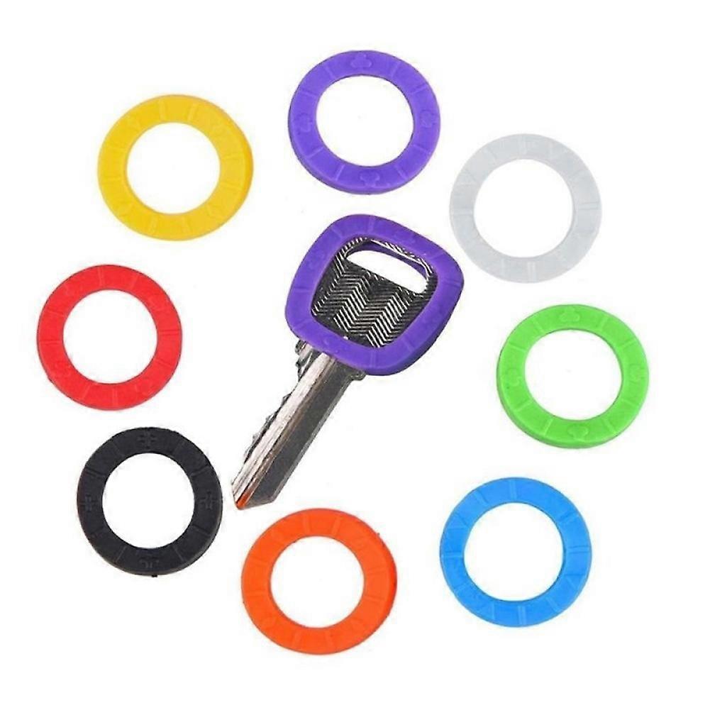 24Pcs Fashion Silicone Soft Hollow Key Cap Fobs Locks Covers Keychain ...