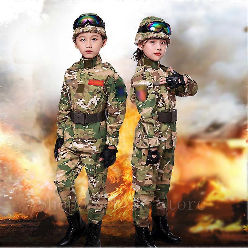 Children Military Tactical Unifroms Outdoor Combat CP Camouflage Army ...