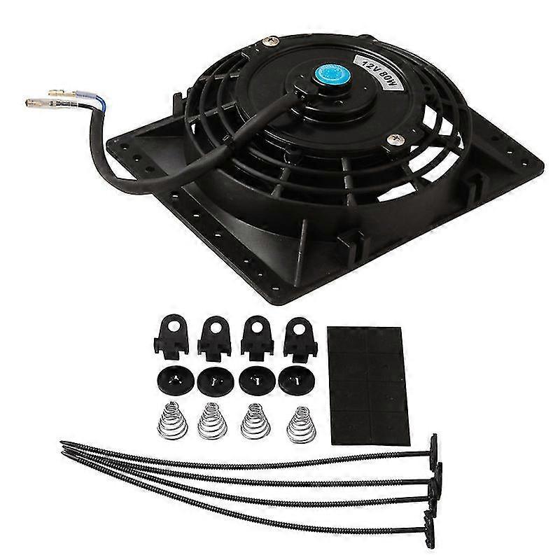 6 Inch Slim 650CFM Radiator Cooling Fans Universal Slim Pull Push 12V 80W Direct Replacement ...