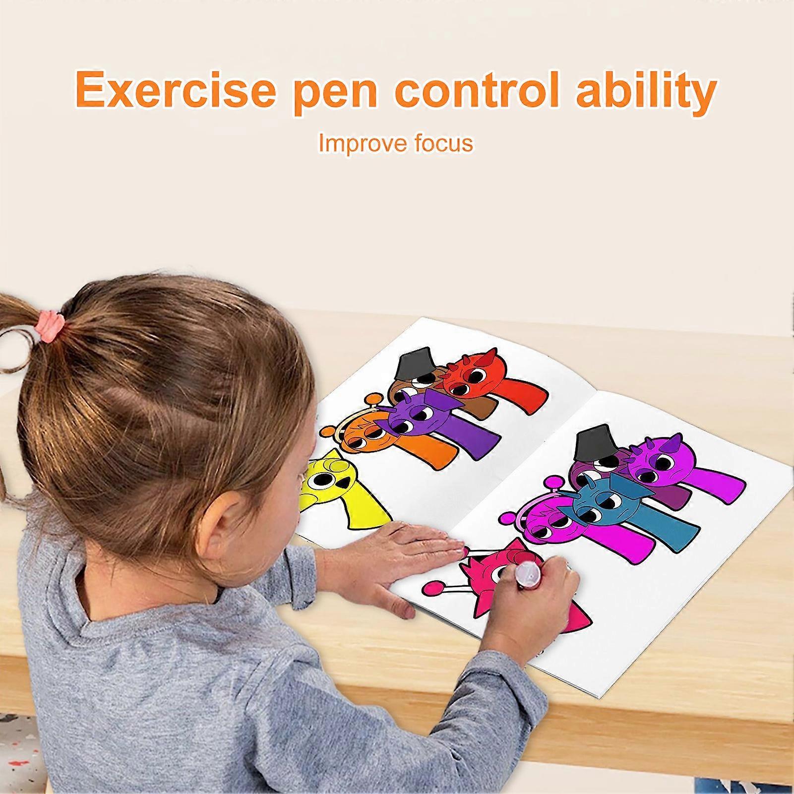 Sprunki Handwriting Book,Children's Coloring Books,Tracing Book, line ...