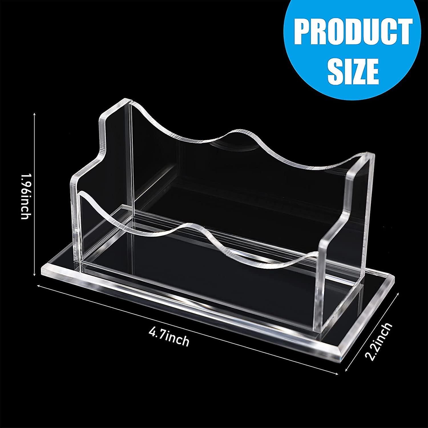 2 Pieces Acrylic Business Card Holder Desktop Name Card Stand Clear ...