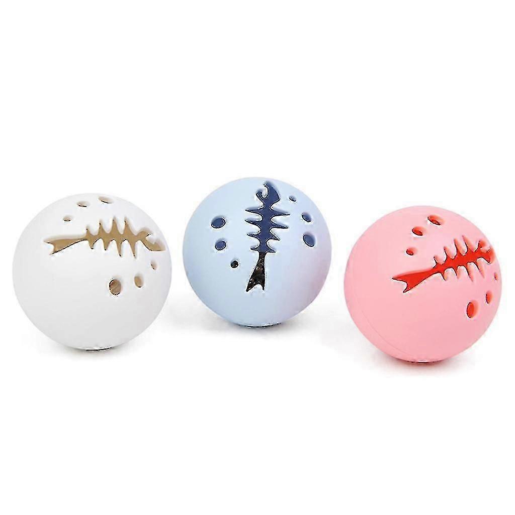 3x Colorful Cat Toys Balls Cat Slotted Toys Ball Glowing For Indoor Cat ...