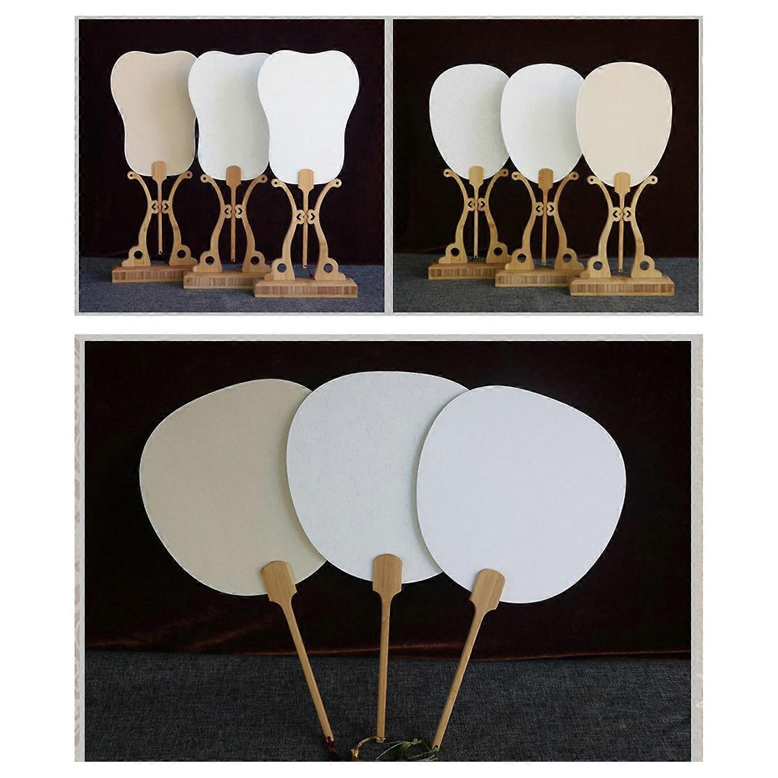 Blank Rice Paper Fan Round Fan Paper Hand Fan Wedding Fan Decorative ...