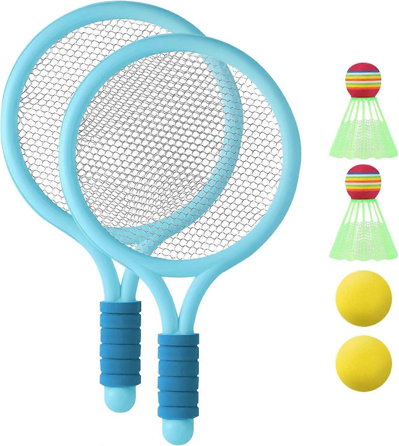 AURA Kids Tennis Rackets Set, with 2 Shuttlecocks and 2 Tennis Balls ...