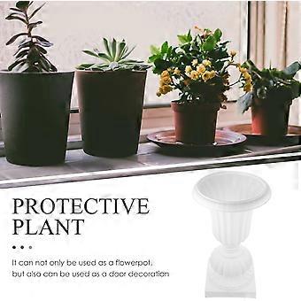 Roman Column Planter Vintage White Urn Flower Pot Durable Resin for ...