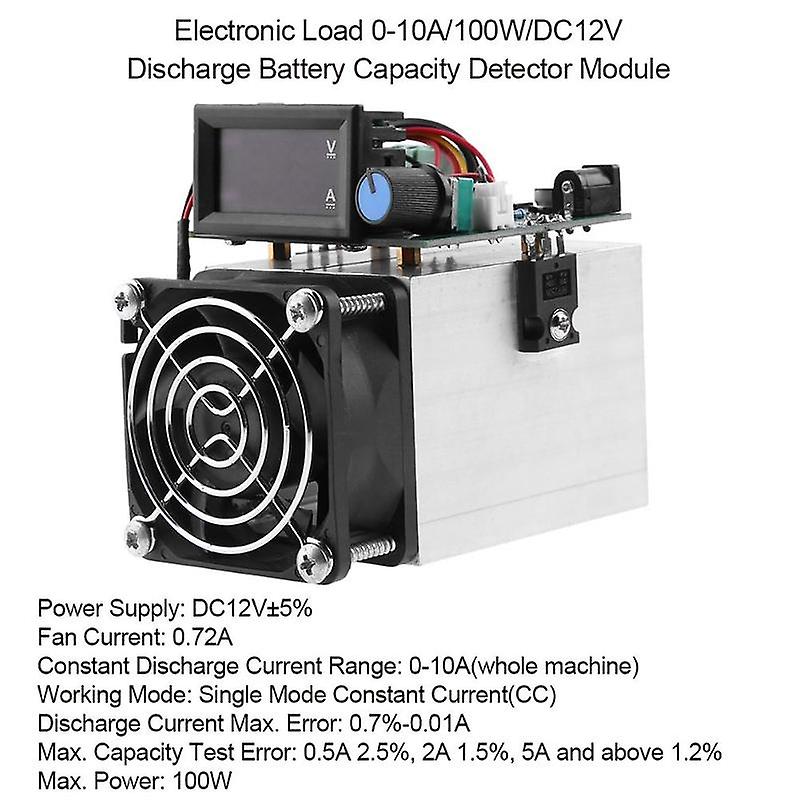 250W 100w Electronic Load Dc 12v 0-20a 0-10a Battery Capacity Tester ...