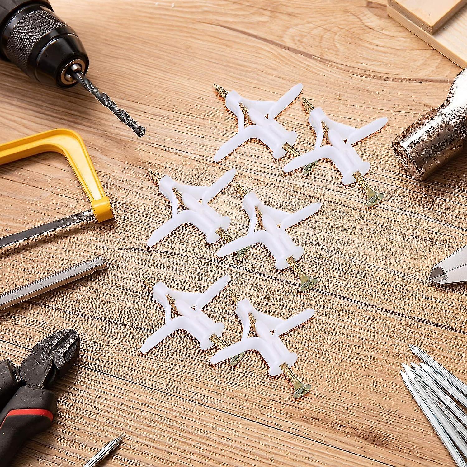 Set Of 100 Plasterboard Wall Plugs And Screws (50 Wall Fixing Expansion ...