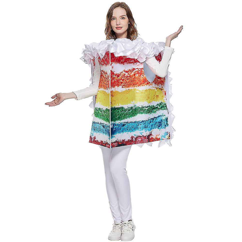 Funny Christmas Cream Cake Costume Thousand Layer Cake Cosplay Rainbow ...