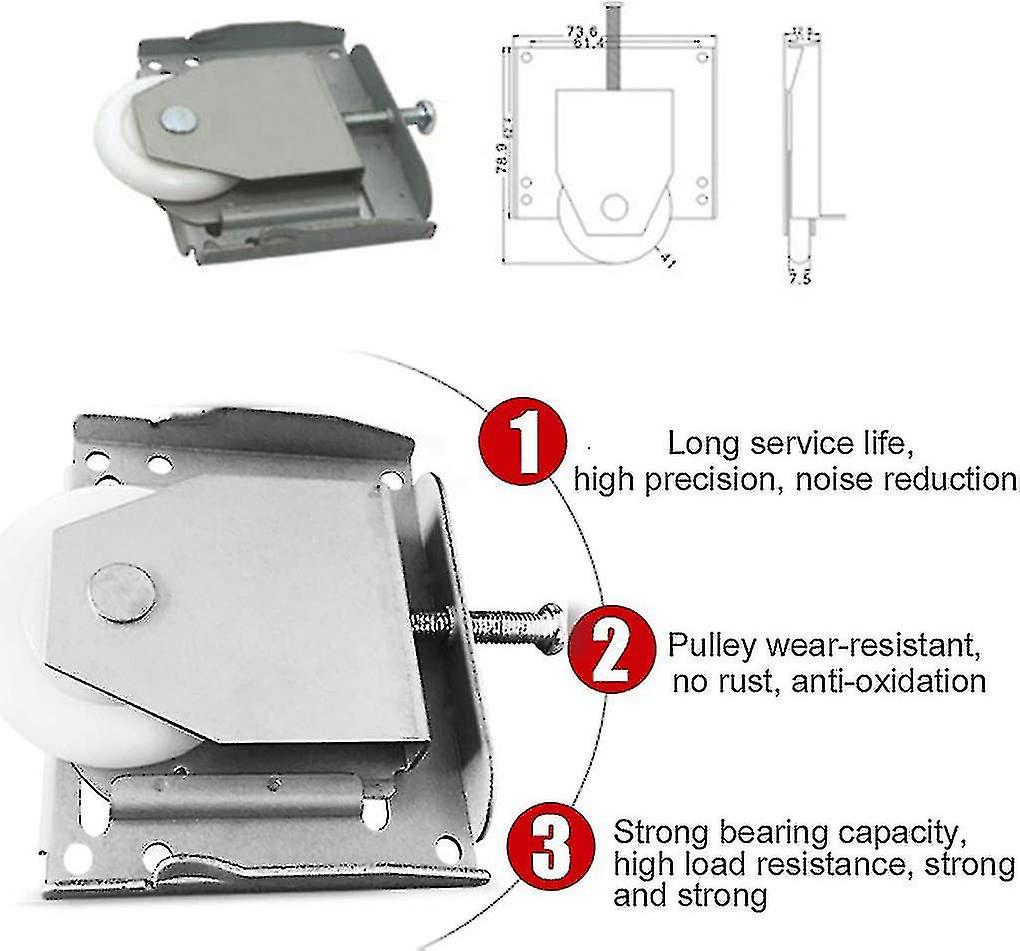 2pcs/set Sliding Wardrobe Door Roller Metal Furniture Pulley Closet ...