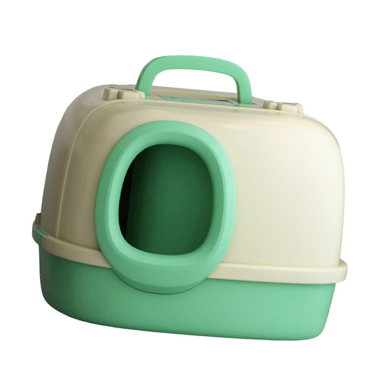 Cat Litter Box with Lid Portable Removable Sandbox with Front Door Cat ...