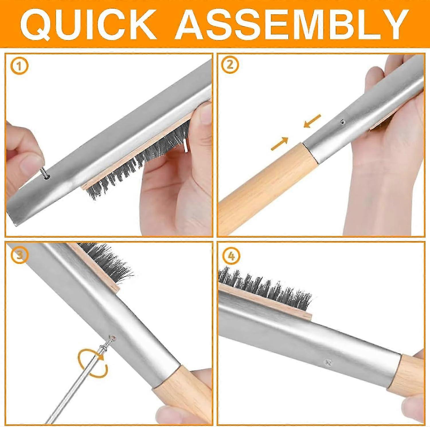 Pizza oven brush, pizza stone brush, cleaning brush with steel scraper ...