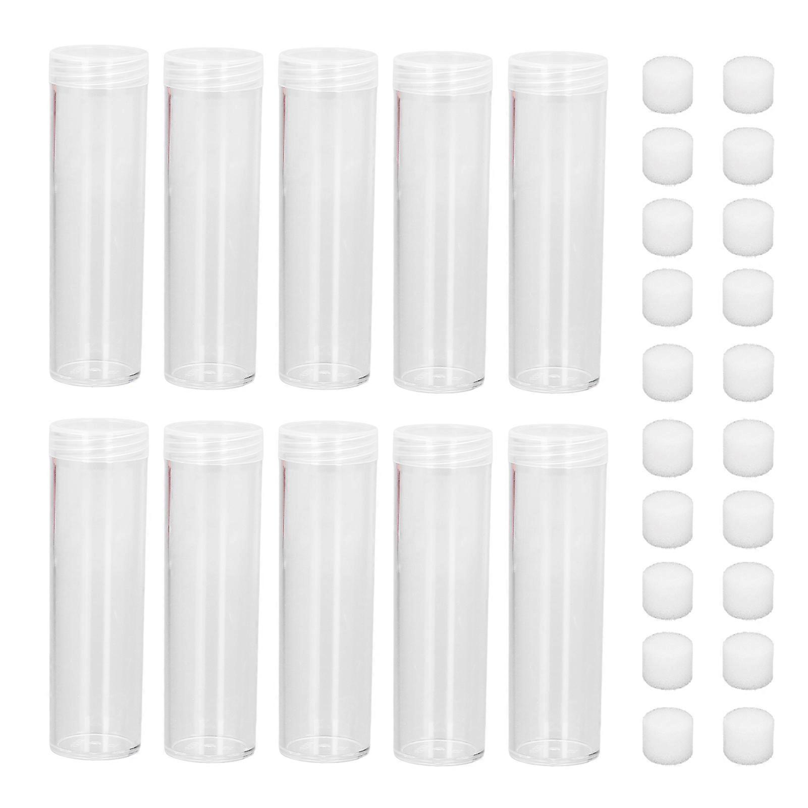 Round Clear Coin Tube Plastic Coin Storage Tubes With Cushion Sponge ...